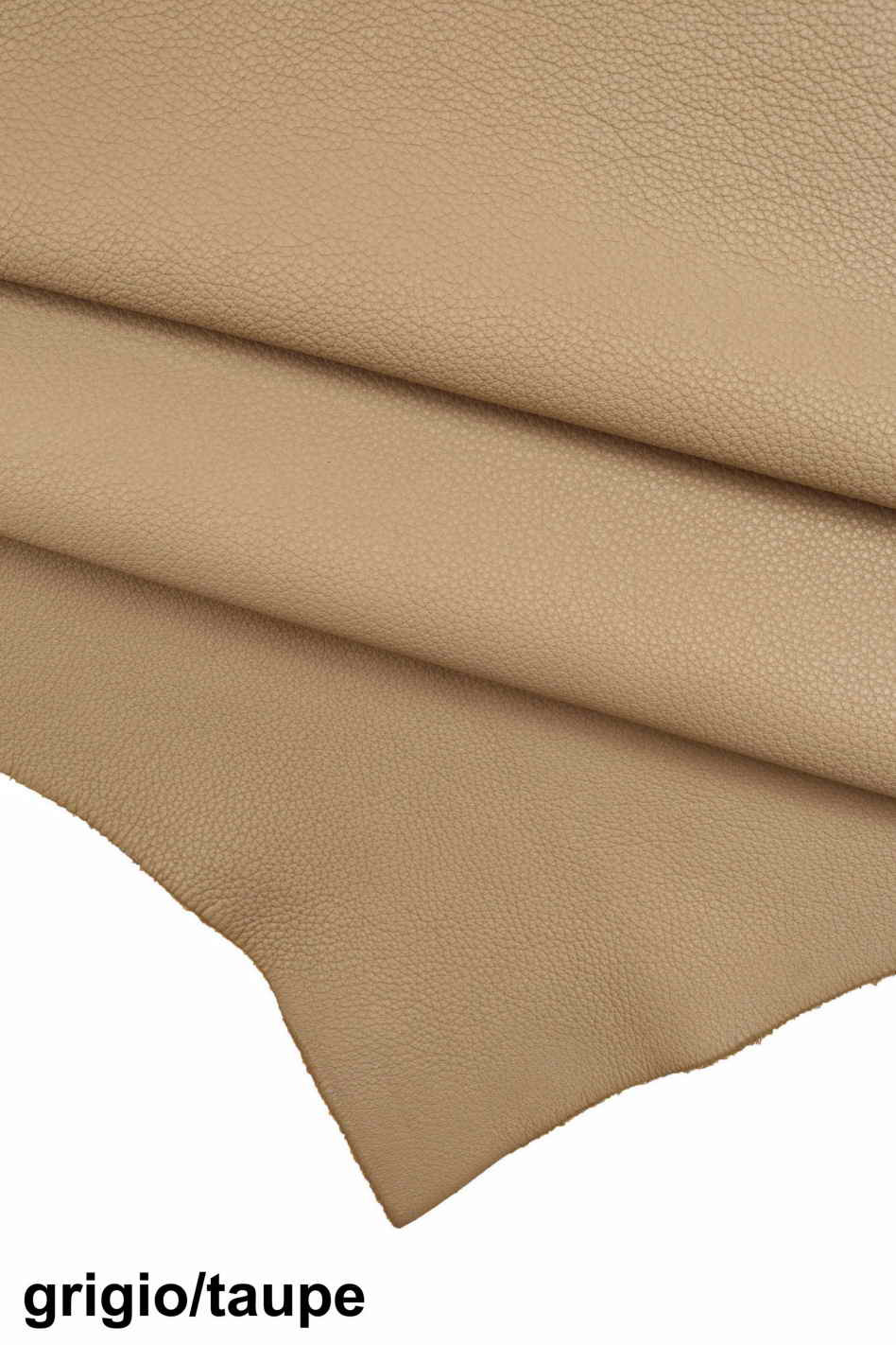 FULL GRAIN grey taupe pebble leather, grain printed cow, camel Italian ...