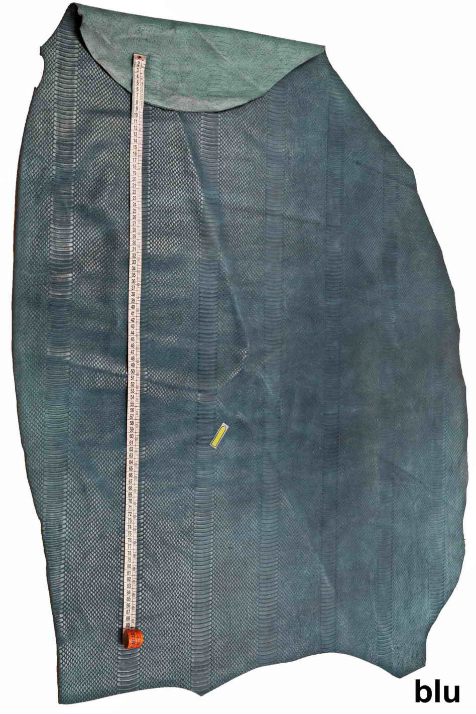 Genuine leather hide calf red/blue python snake-back cut engraved ...