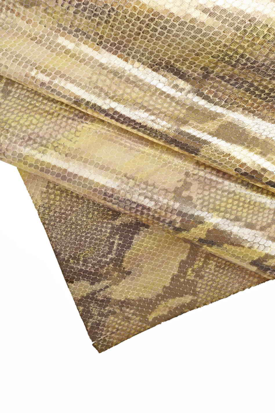 Italian leather, goat scales print and python design and platinum foil ...