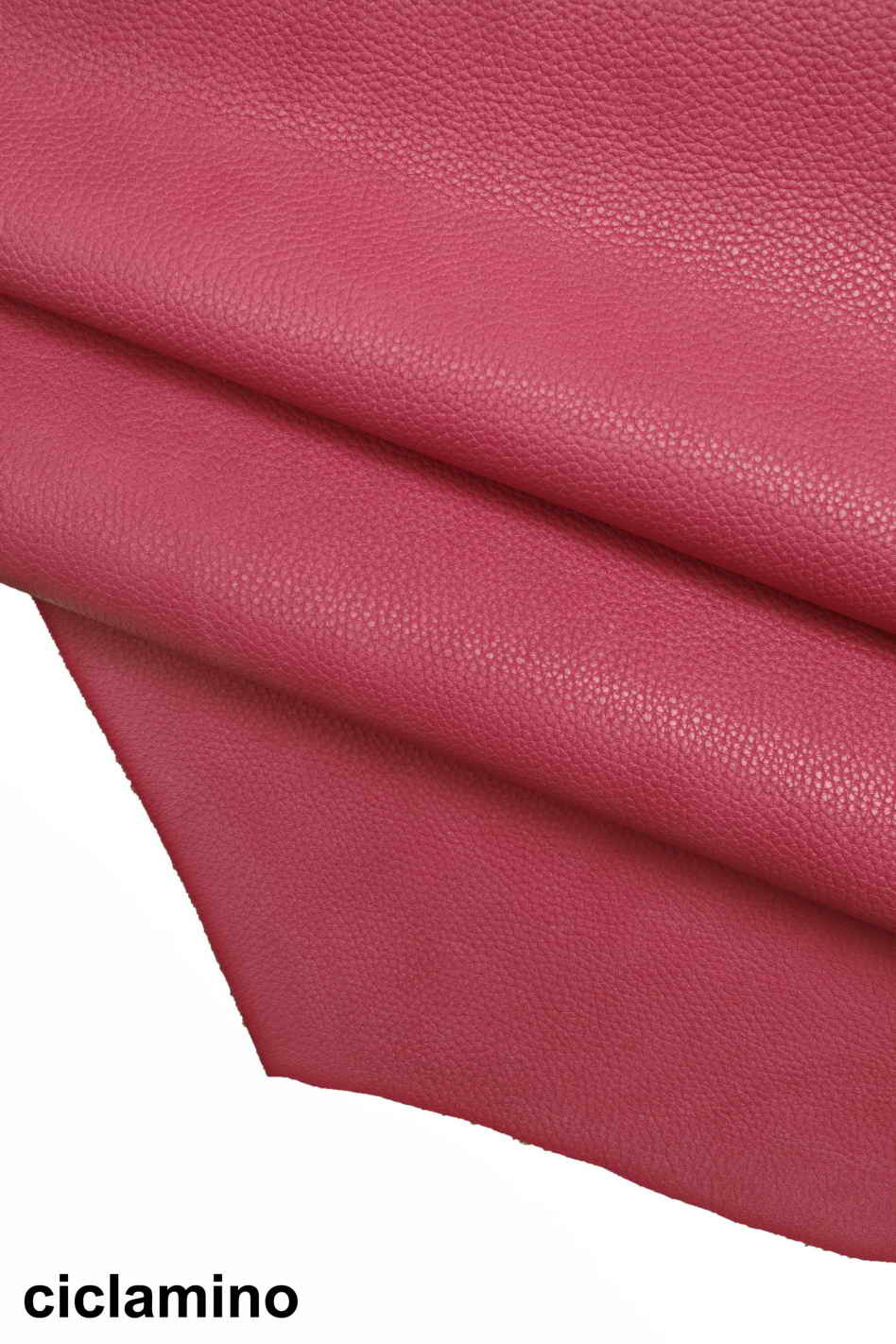 PEBBLE grain Thick ITALIAN calf leather - red coral magenta soft ...
