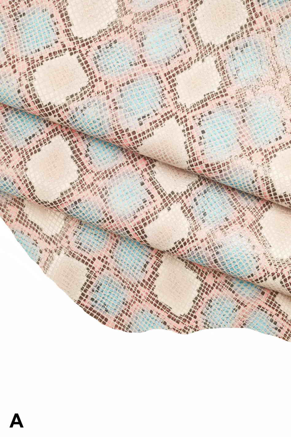 GENUINE LEATHER hide calfskin multicolor python textured calf snake ...