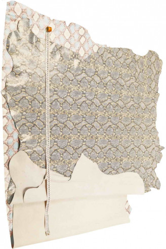 GENUINE LEATHER hide calfskin multicolor python textured calf snake ...