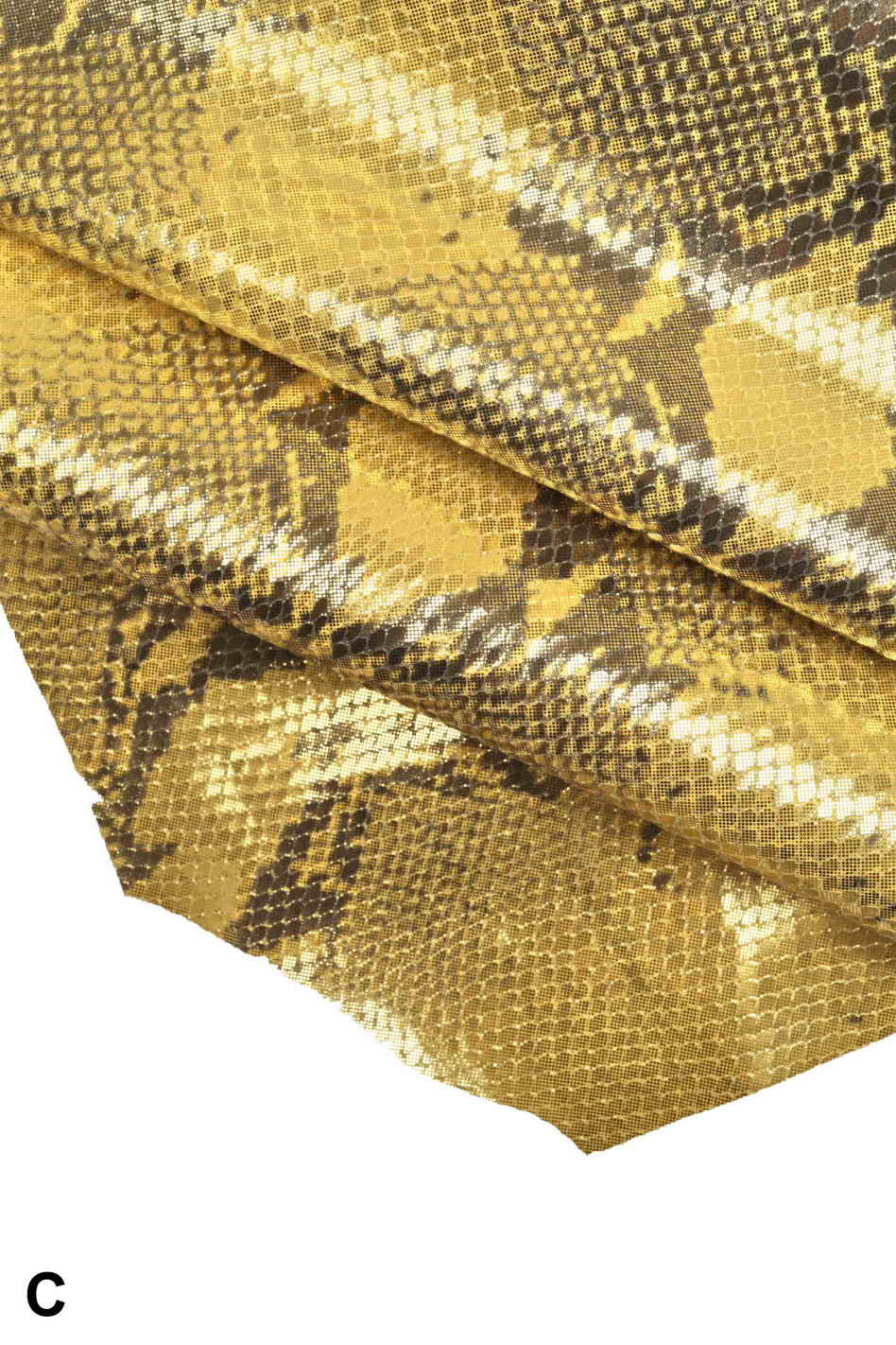 Grey/gold/black/yellow METALLIC leather HIDE calfskin cowhide python ...