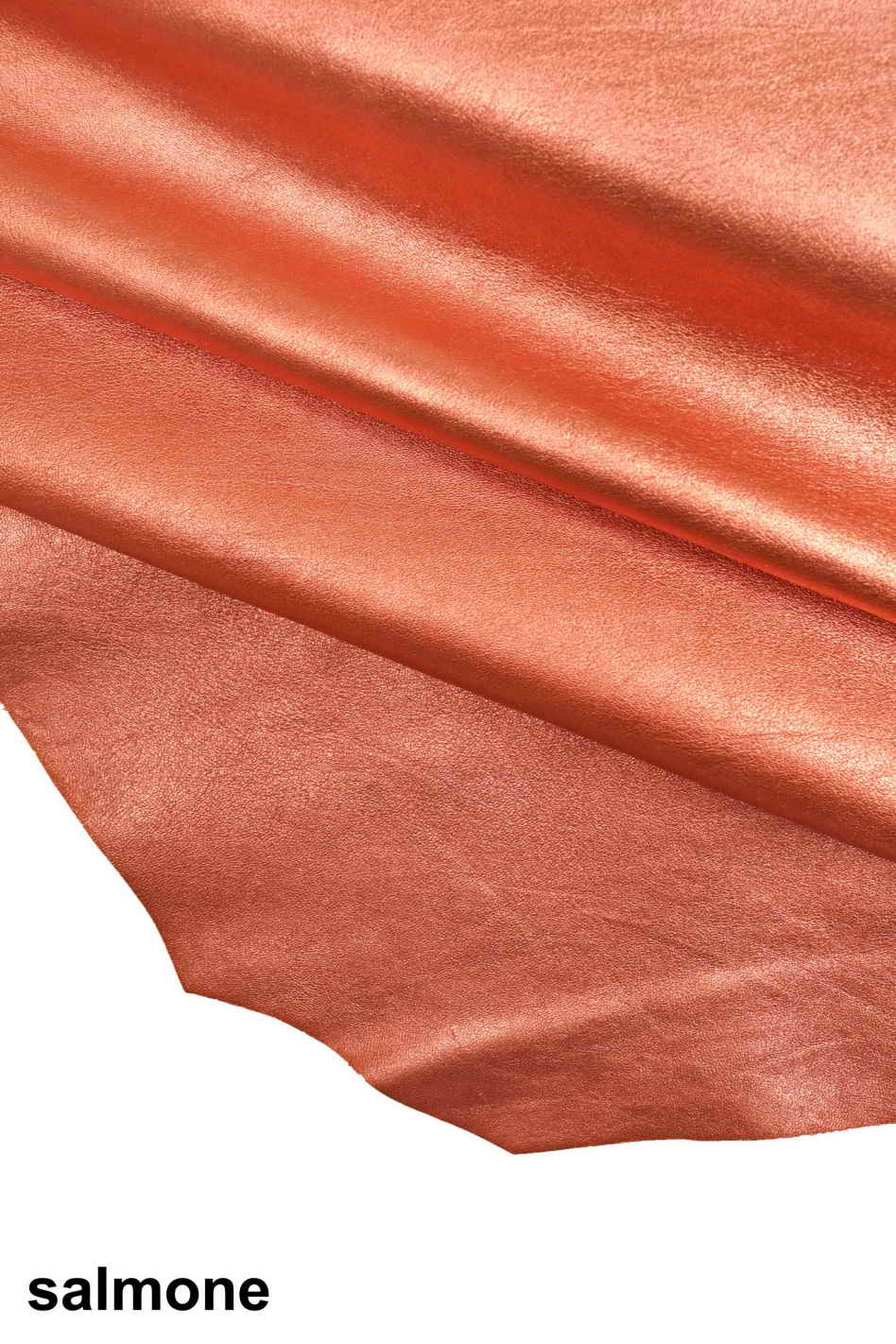 Yellow salmon blue GOATSKIN METALLIC pebble grainy soft grain print ...