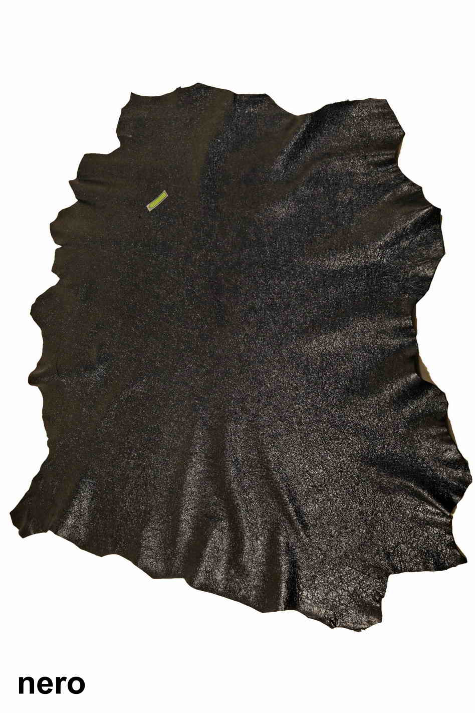 Silver steel black GOATSKIN METALLIC shiny wrinkled effect goat soft ...