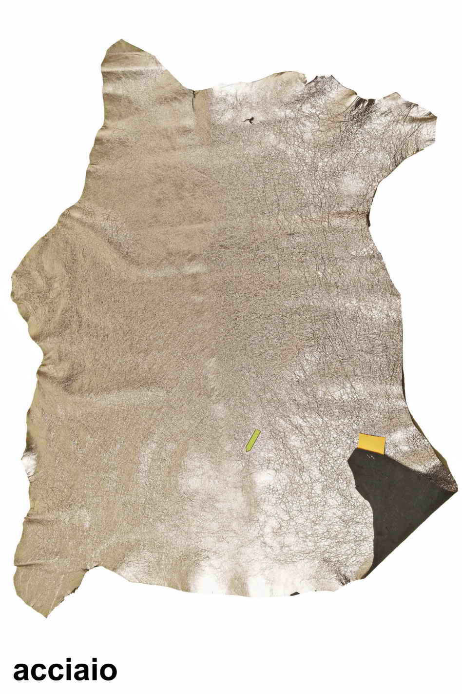 Silver steel black GOATSKIN METALLIC shiny wrinkled effect goat soft ...