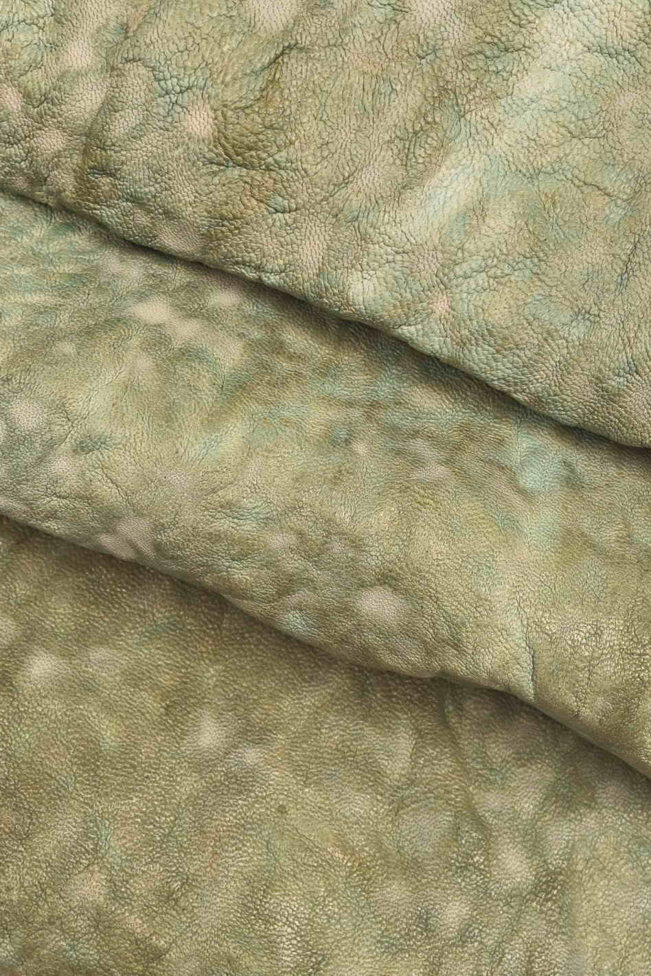 Genuine leather hide yellow green light blue GOATSKIN DISTRESSED ...