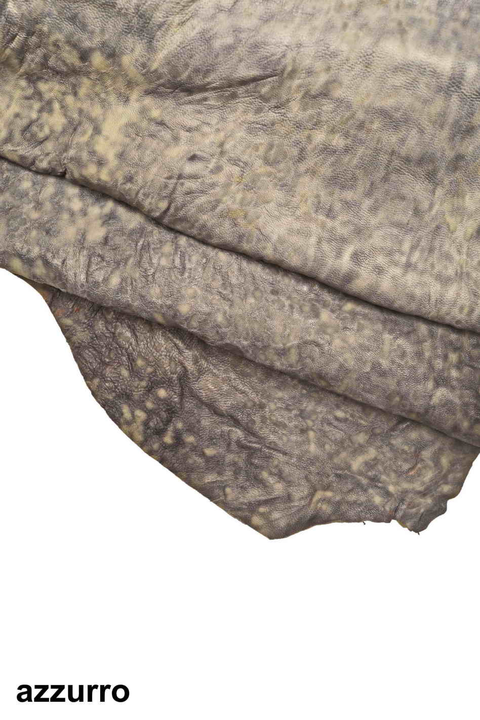 Genuine leather hide yellow green light blue GOATSKIN DISTRESSED ...