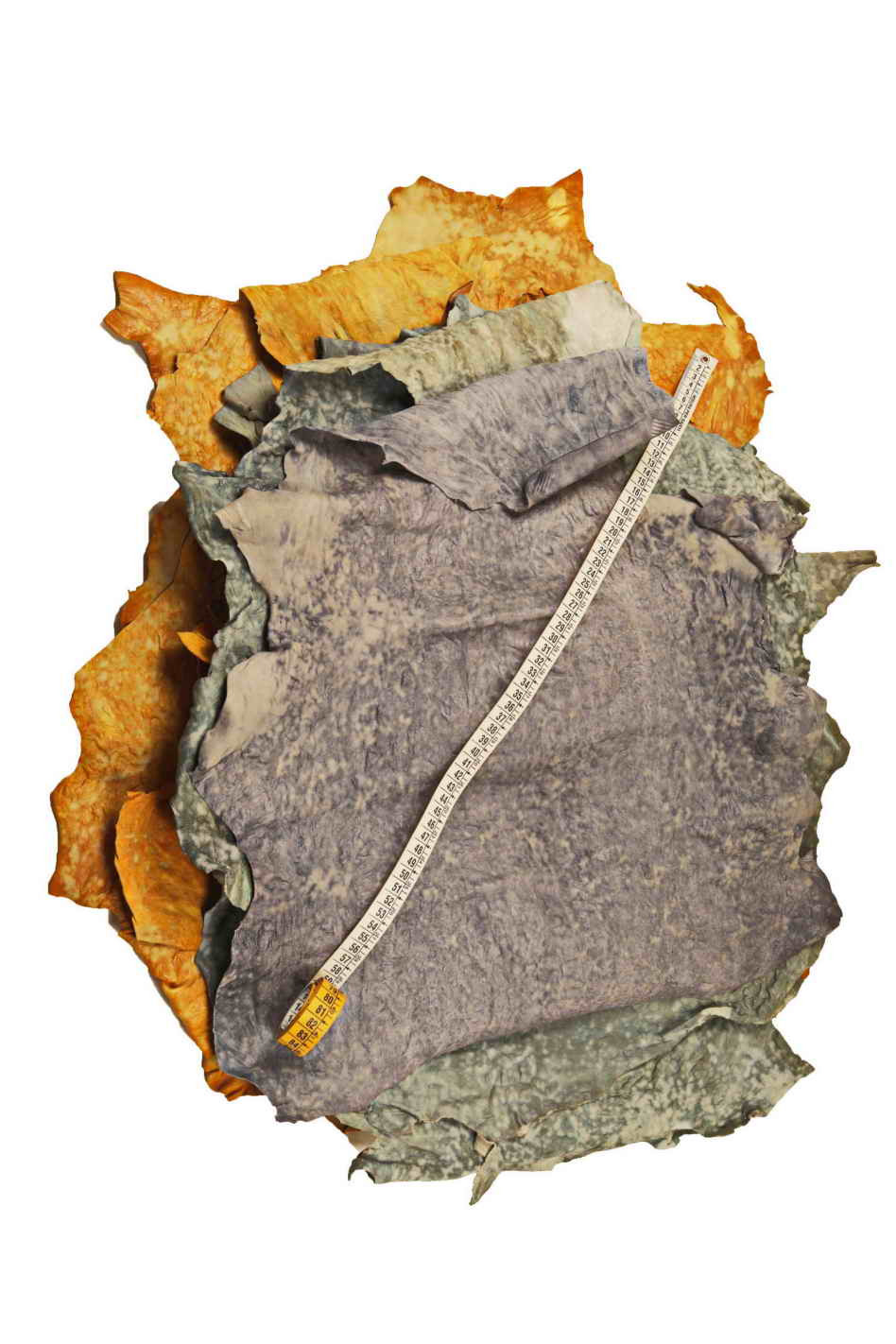 Genuine leather hide yellow green light blue GOATSKIN DISTRESSED ...