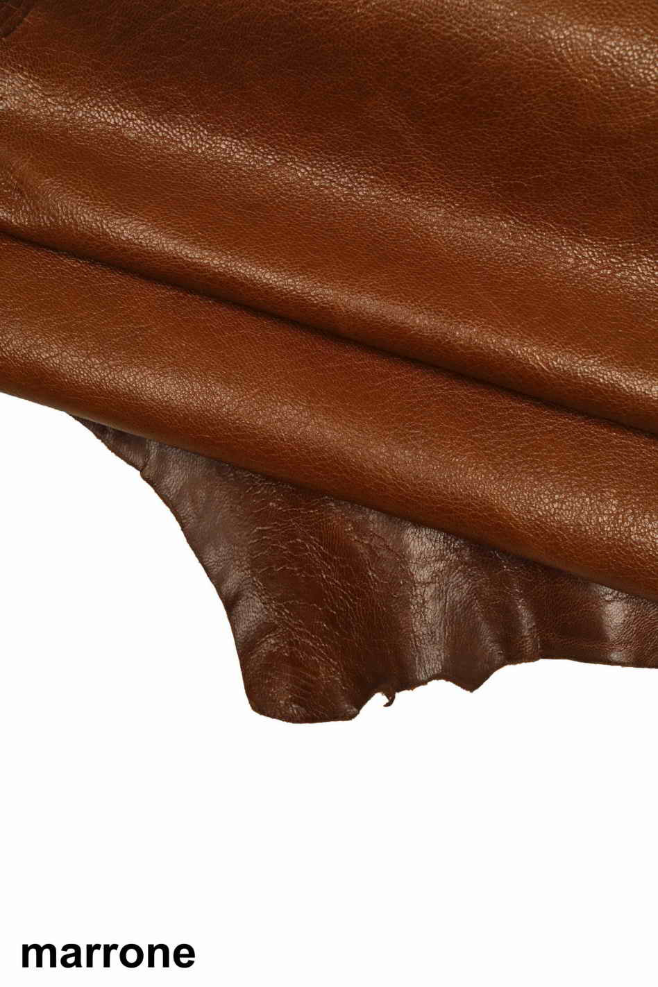 Genuine leather hide LIZARD brown GOATSKIN vegetable wrinkled goat pull ...