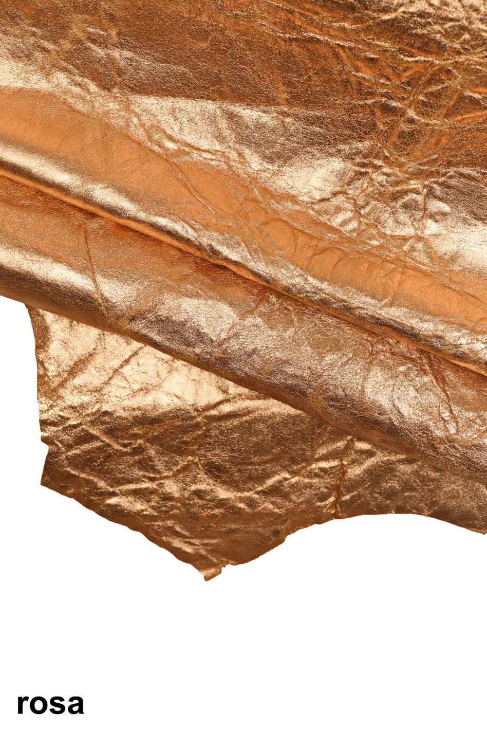 Platinum PINK METALLIC leather hide goatskin washed wrinkled goat stiff ...