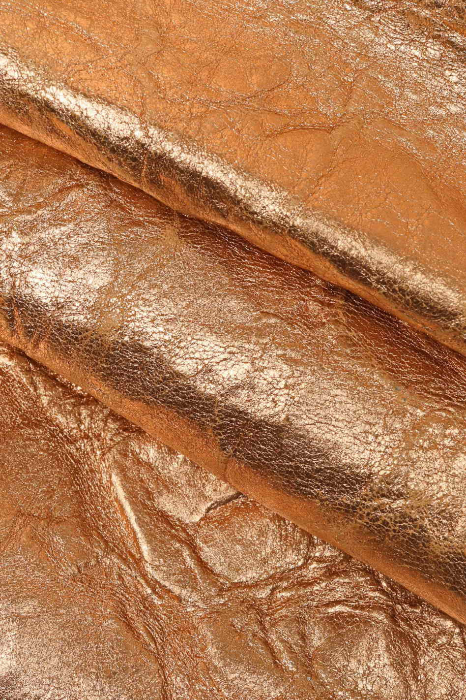 Platinum PINK METALLIC leather hide goatskin washed wrinkled goat stiff ...