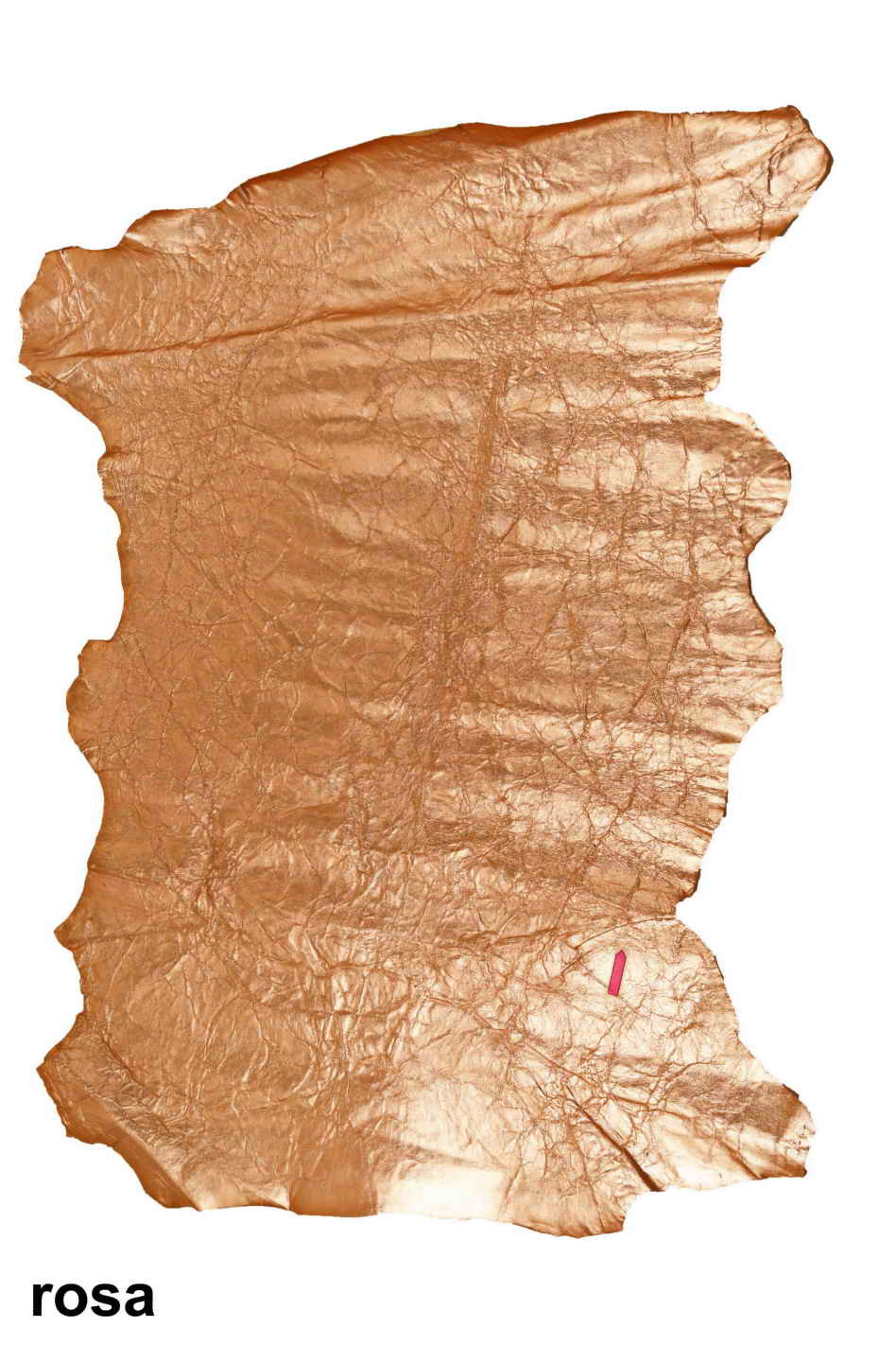 Platinum PINK METALLIC leather hide goatskin washed wrinkled goat stiff ...