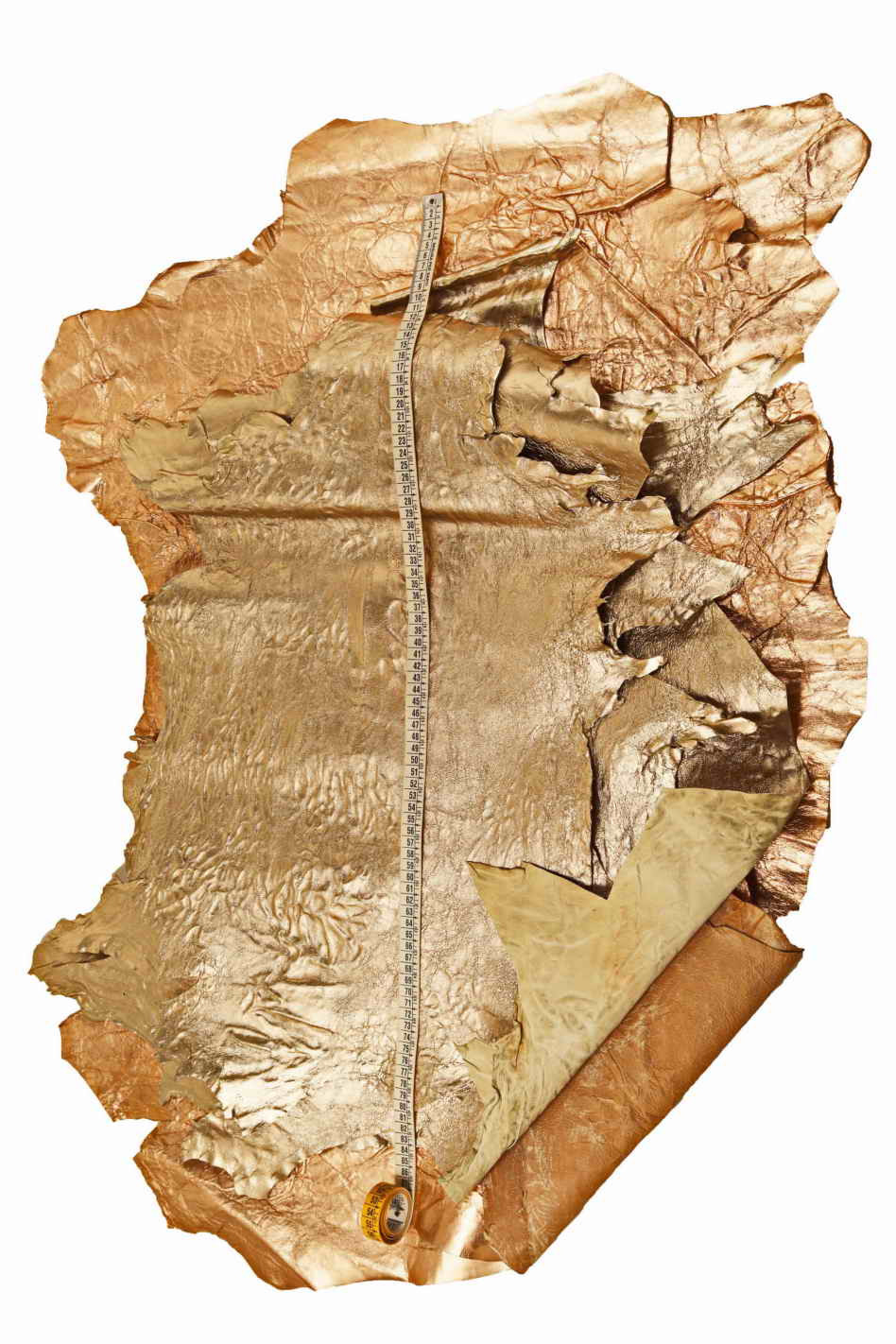 Platinum PINK METALLIC leather hide goatskin washed wrinkled goat stiff ...