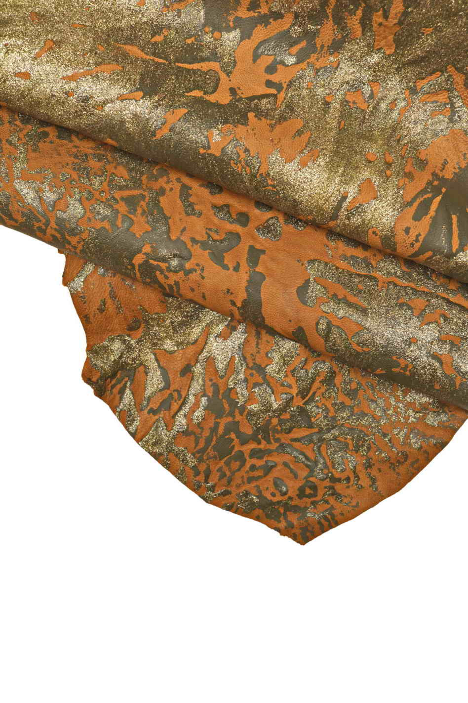 GLITTER SPOTTED sheepskin leather hide, upcycled lambskin, abstract ...