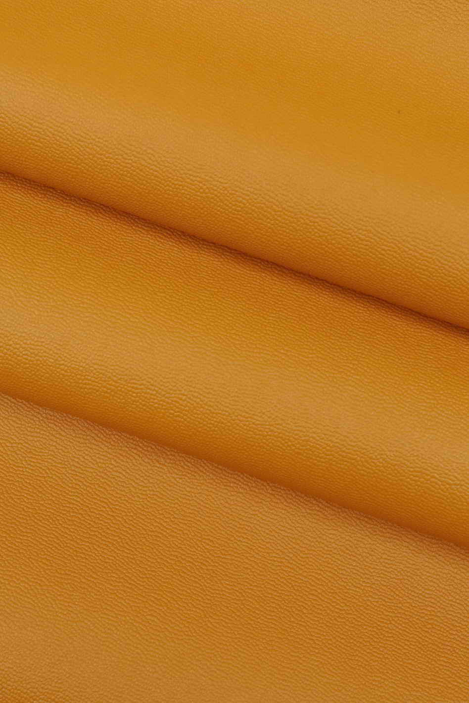 OCHER MATTE leather hide, rubber textured cowhide, smooth dark yellow ...