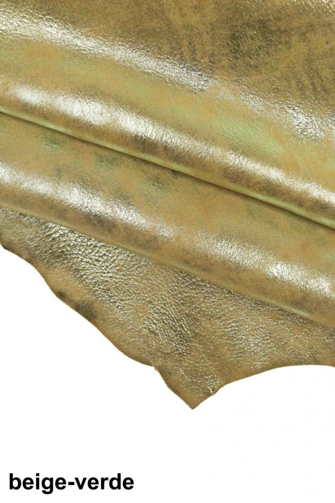 METALLIC SUEDE on goatskin, beige, steel, pink, green, tan vintage ...