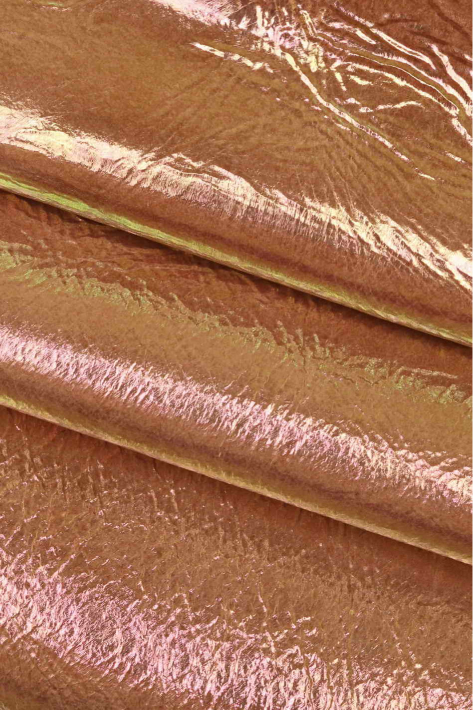 IRIDESCENT METALLIC leather skin, wrinkled oleographic hide, pink ...