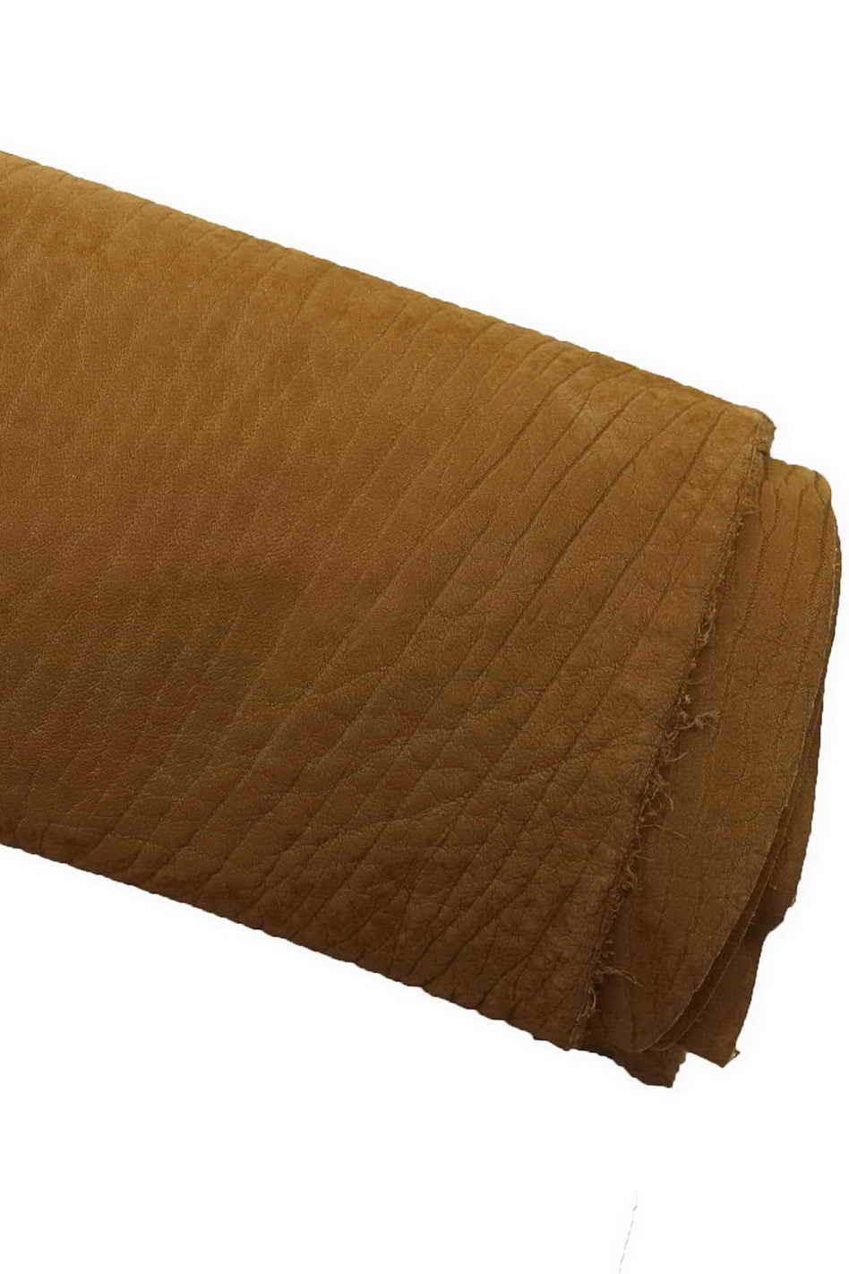 BROWN NUBUCK leather hide, soft suede effect calfskin, light pebble ...