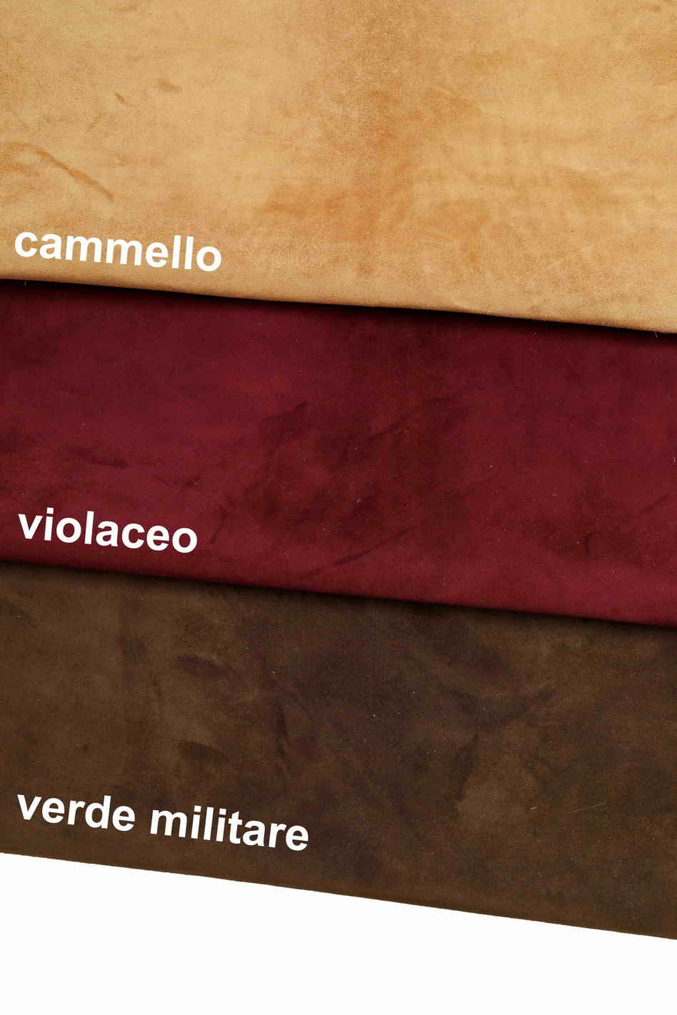 PREMIUM SUEDE camel/purple/green calfskin cowhide, soft, genuine ...