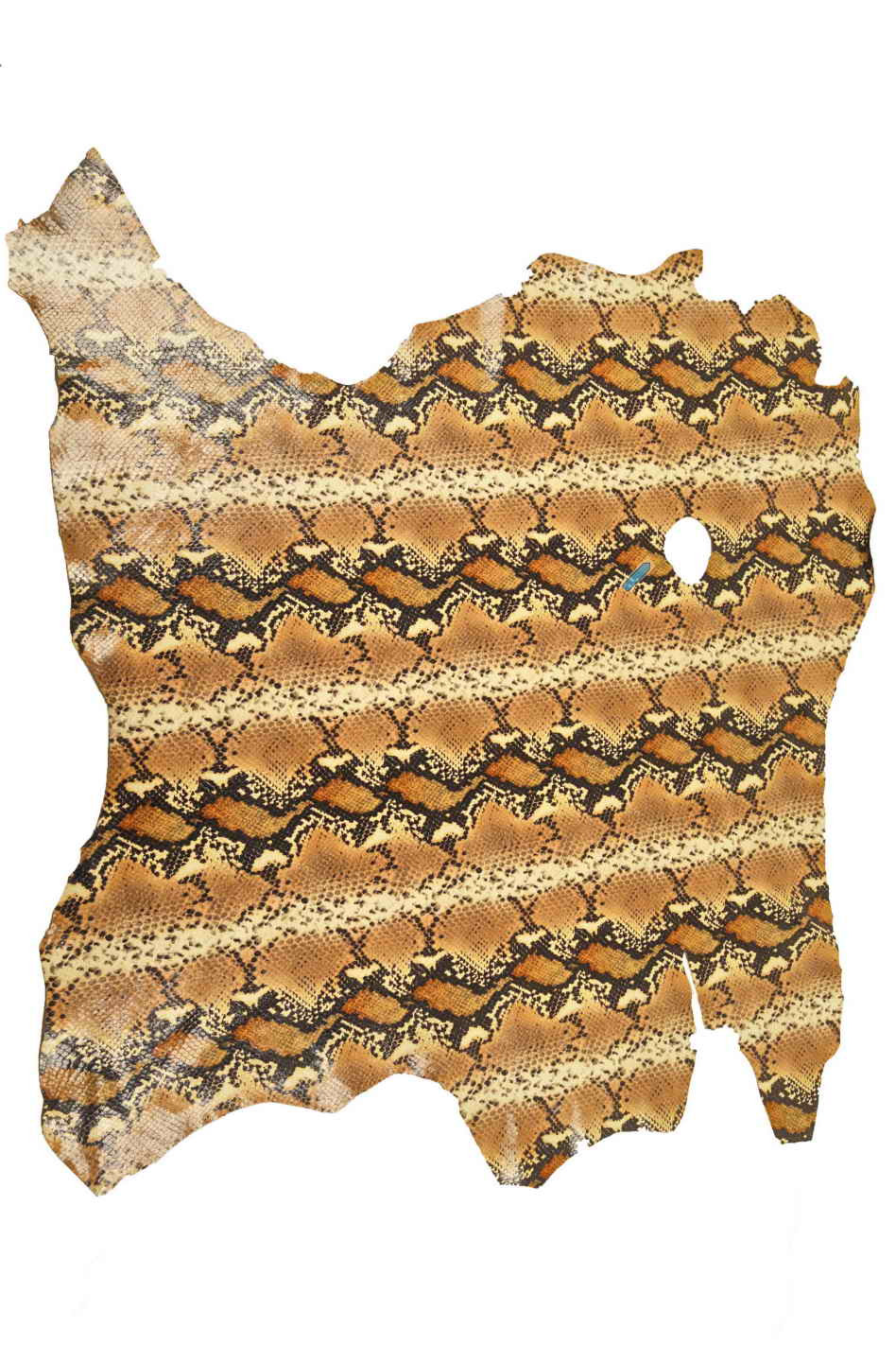 Orange python textured leather skin, reptile printed glossy goatskin ...