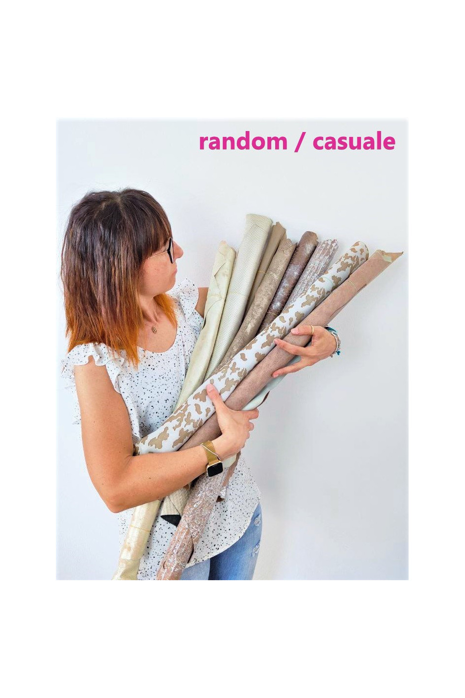 Full leather skins BEIGE and PLATINUM Random assortment, mix of ...