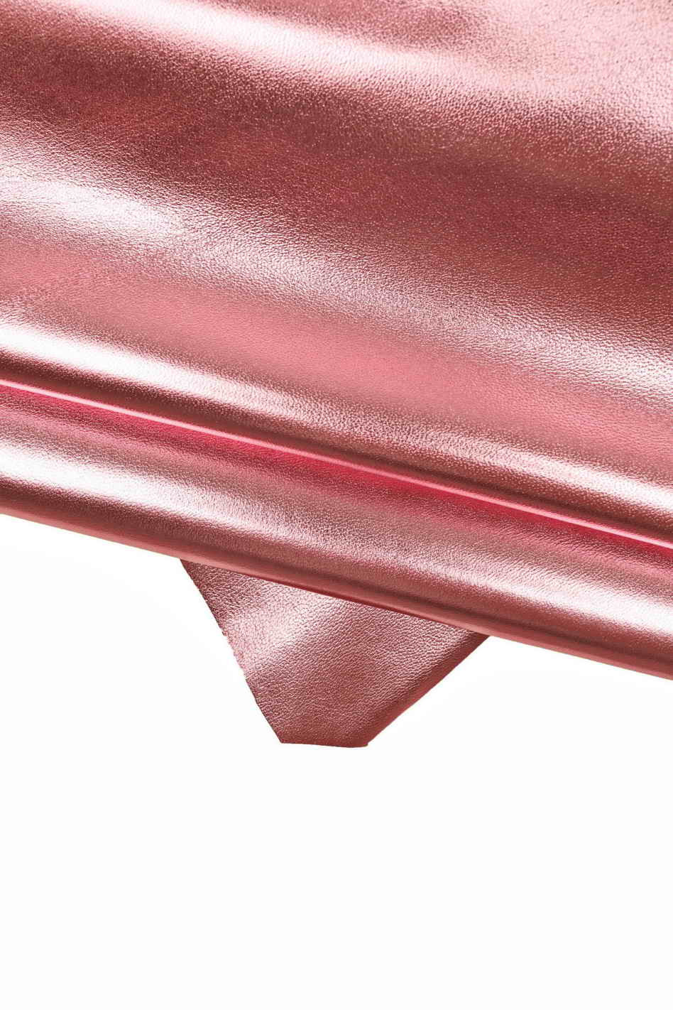 Pink METALLIC leather skin, smooth bright nappa goatskin