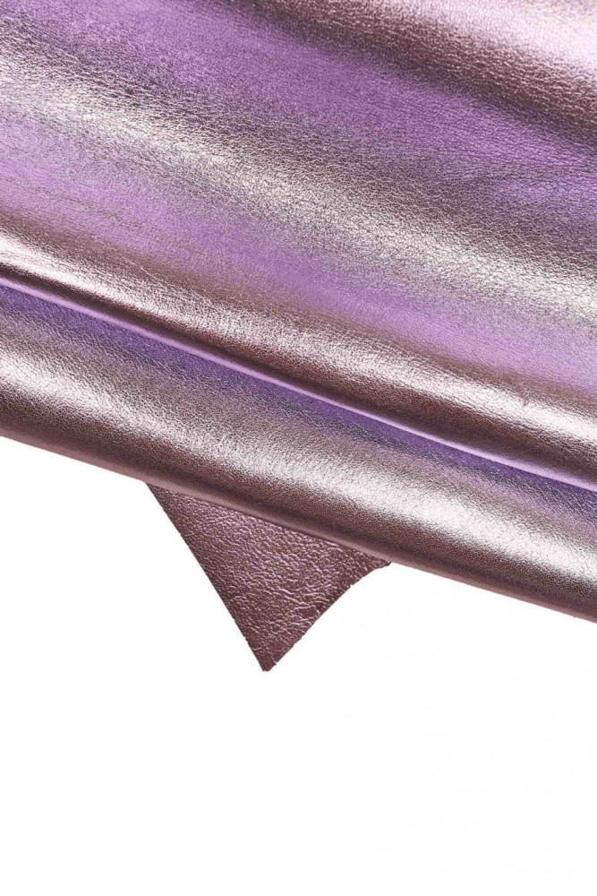 Lilac METALLIC leather skin, light purple nappa sheepskin, soft glossy ...