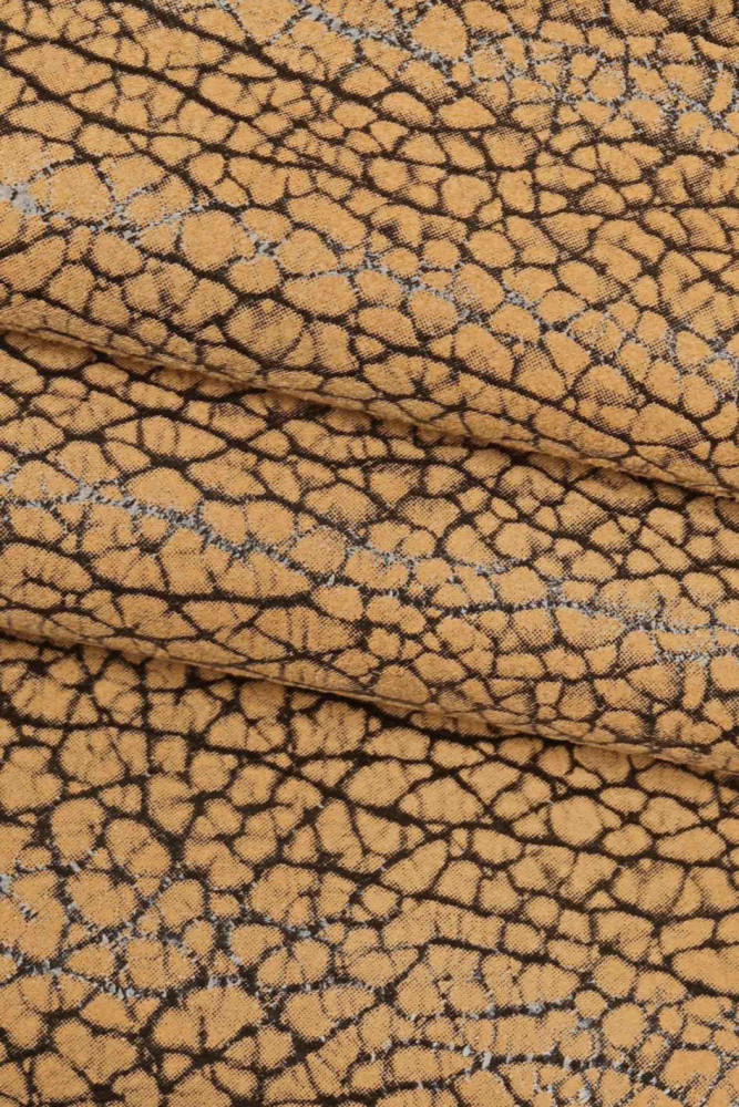 ELEPHANT textured leather skin, military green, yellow, tan printed ...