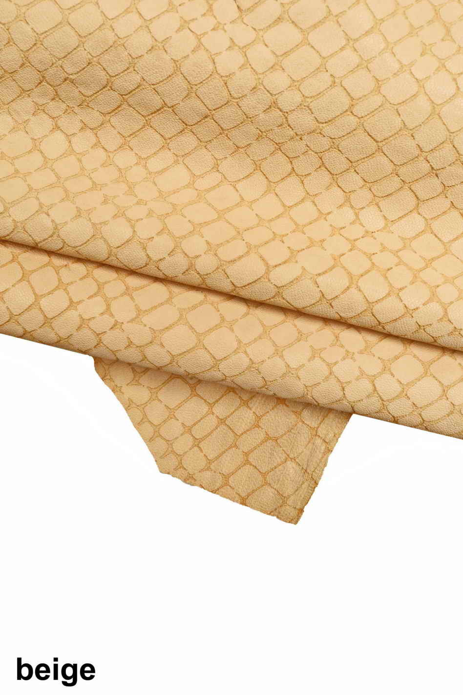 SPORTY crocodile leather skin, beige blue vintage soft goatskin, washed ...