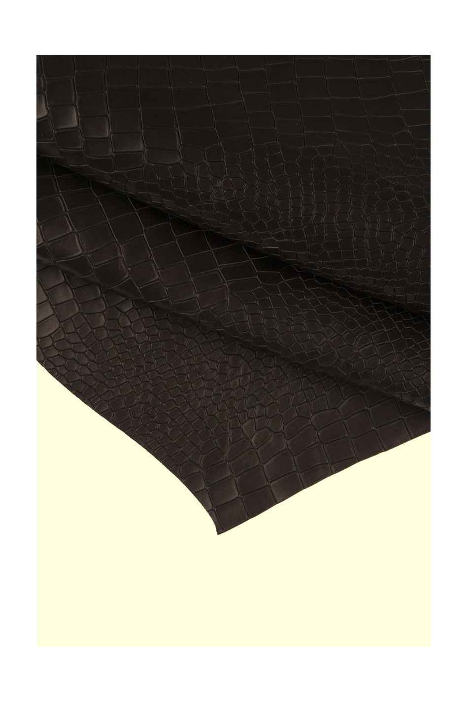 Dark brown CROCODILE embossed leather hide, glossy soft cowhide, croc ...