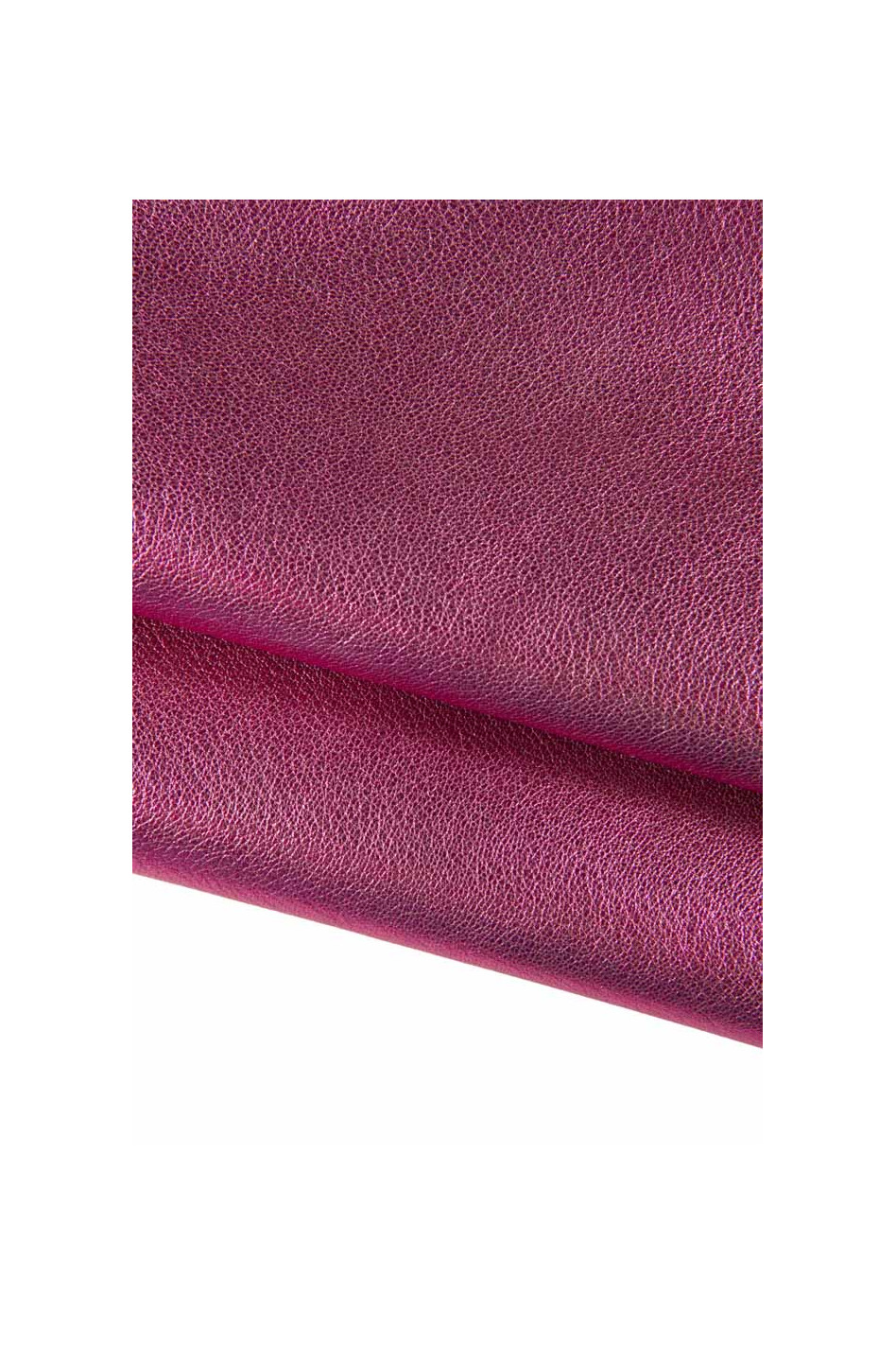 Fuchsia METALLIC leather skin, hot pink premium goatskin, tiny pebble ...