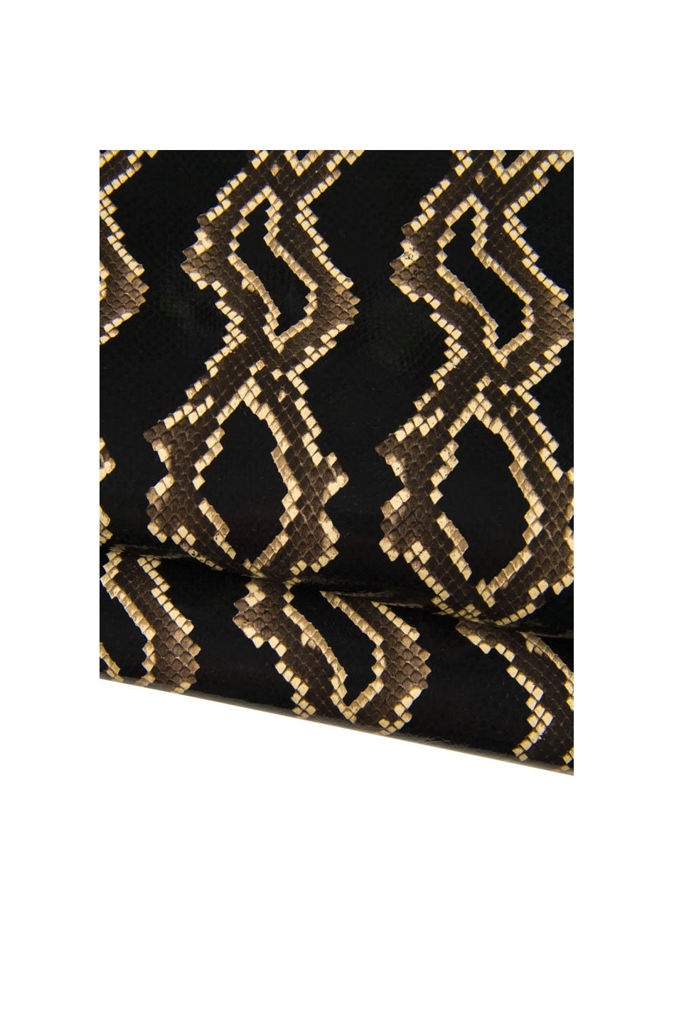 PYTHON textured glossy leather hide, black brown beige reptile printed ...