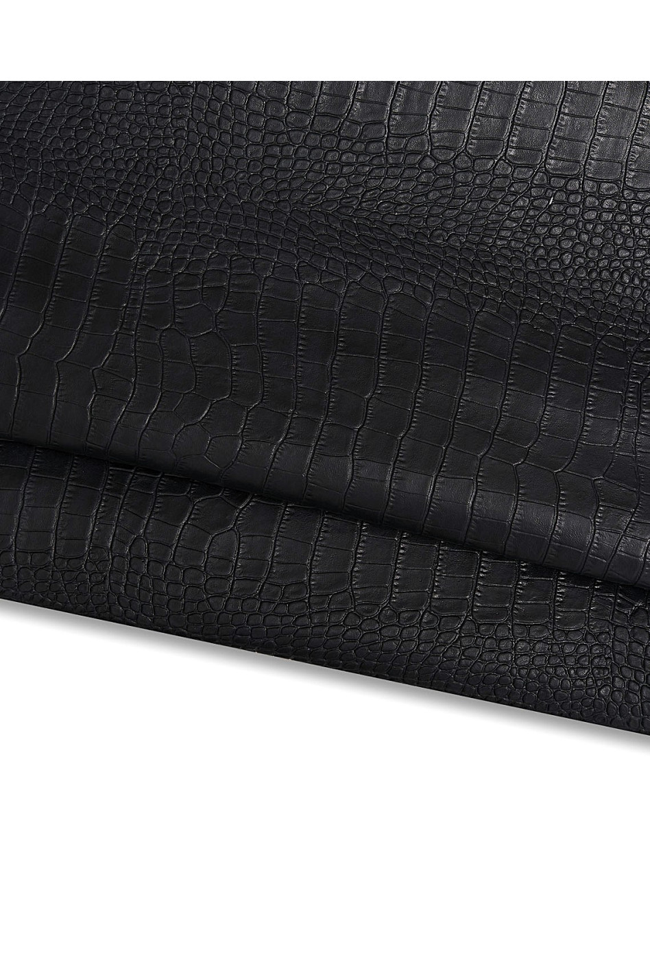 Black CROCODILE embossed leather hide, animal printed cowhide ...