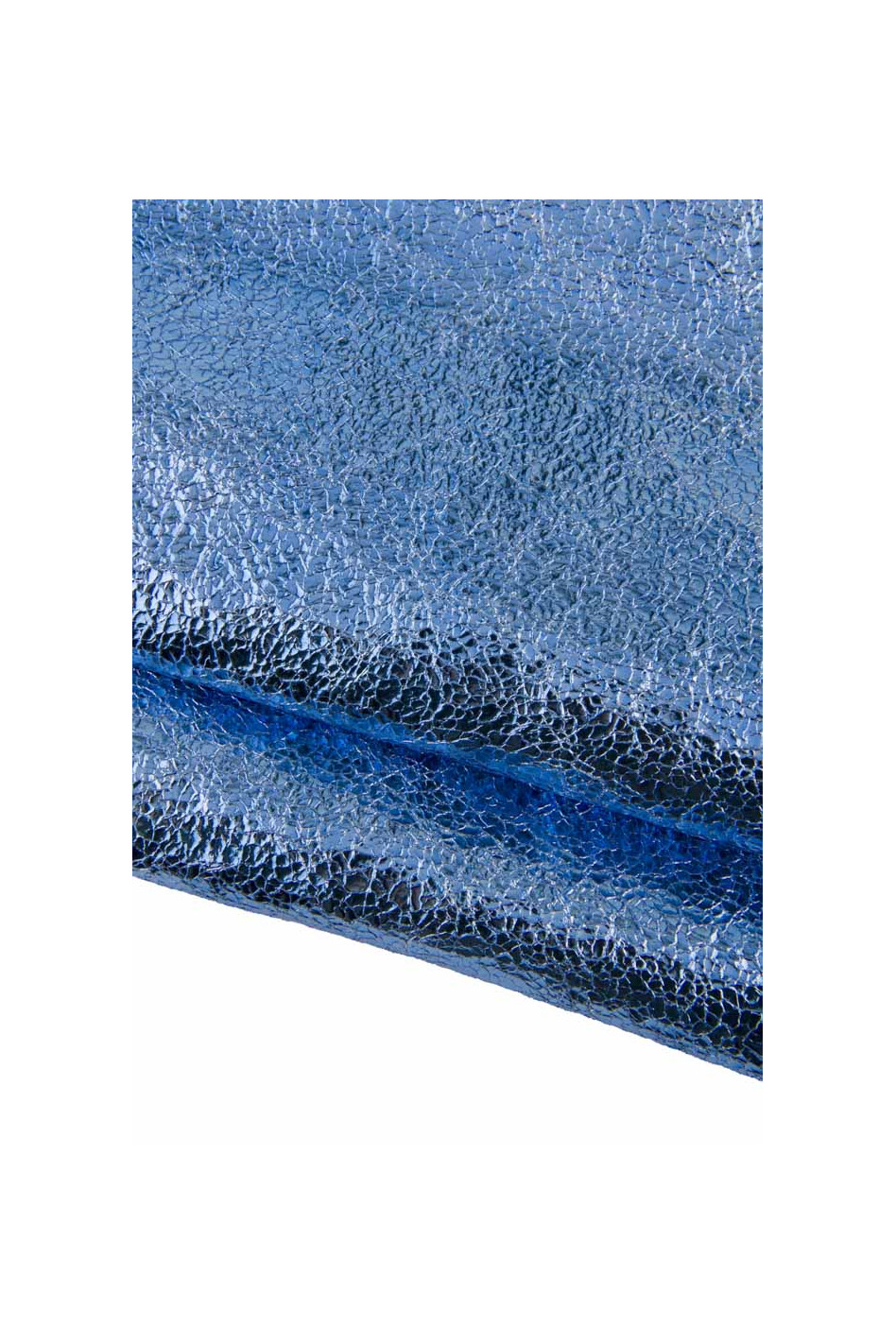 Light blue METALLIC leather skin, crackled printed soft goatskin, ideal ...