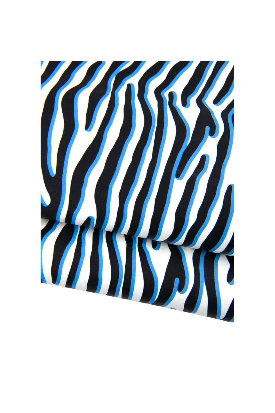 Pelle stampa ZEBRA blu nero su base bianca, pellame nappa morbida disegno animalier ideale per ...