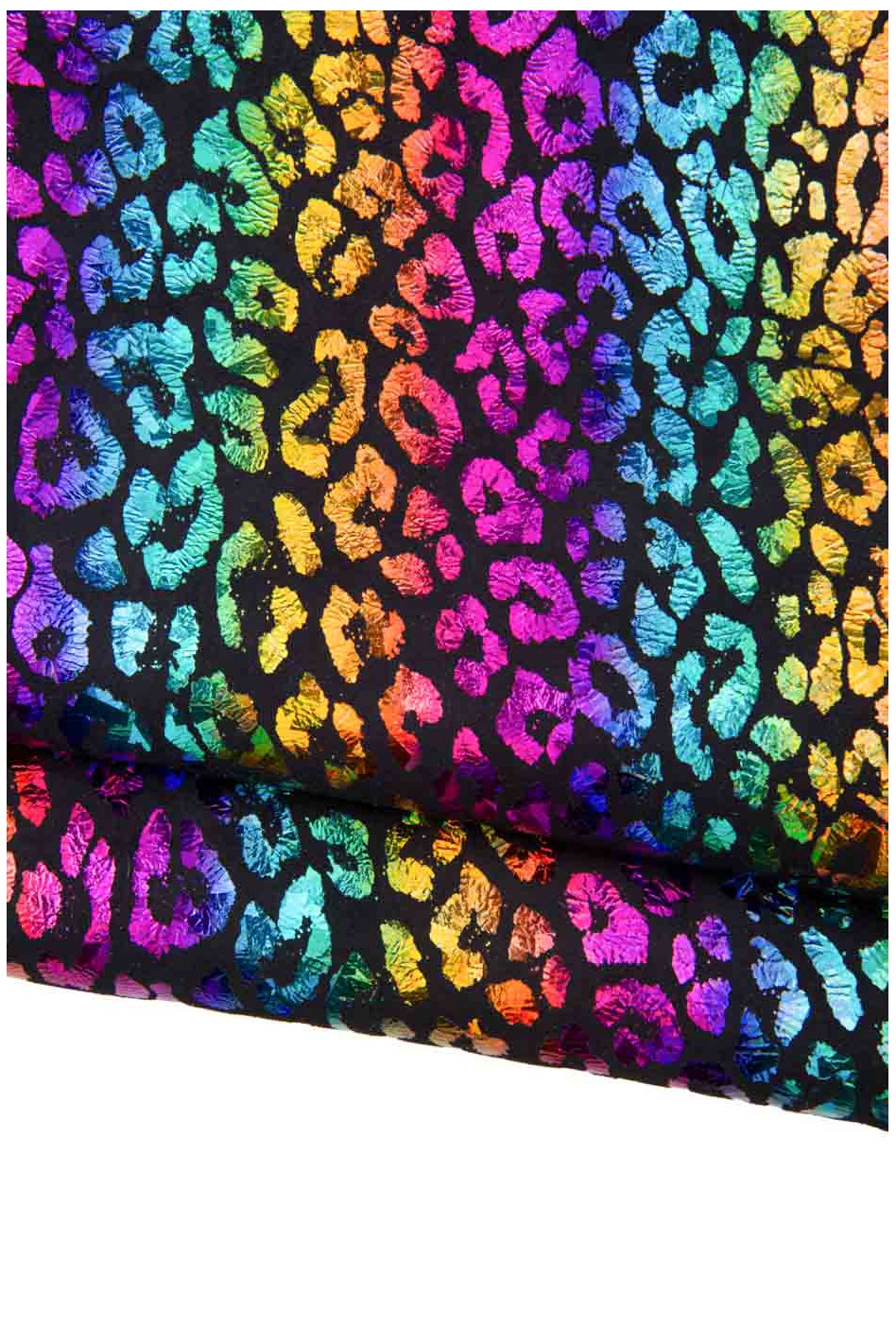 MULTICOLOR LEOPARD printed leather skin, black suede goatskin with ...